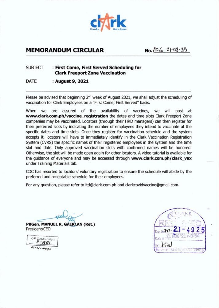 CDC: First Come, First Served Vaccination Scheduling – Clark HR Council